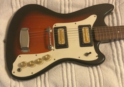 Supro Normandy Electric Guitar Model 5602- 2 Pickups, Cherry Shade With ...