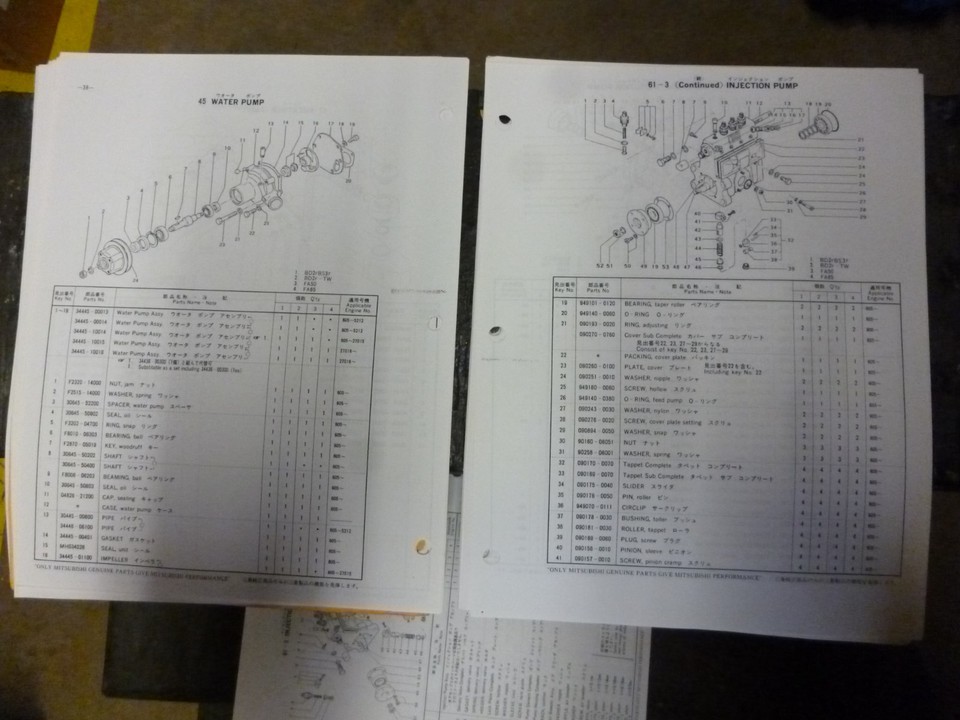 Mitsubishi S4E Engine for BD2F AND BS3F/E PARTS manual | eBay