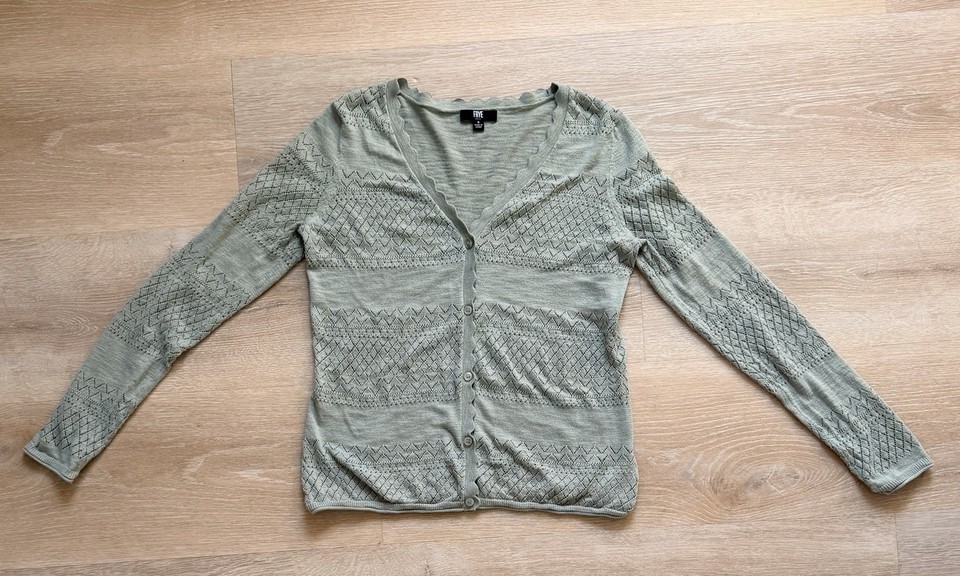 Frye & Co 100% Cotton Womens V Neck Knit Long Sleeve Button Cardigan ...