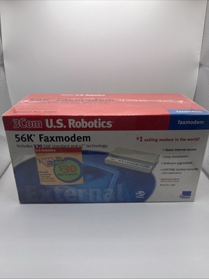 Vintage US Robotics Model 5686 3Com 56K Faxmodem External Modem V.90 x2 ...