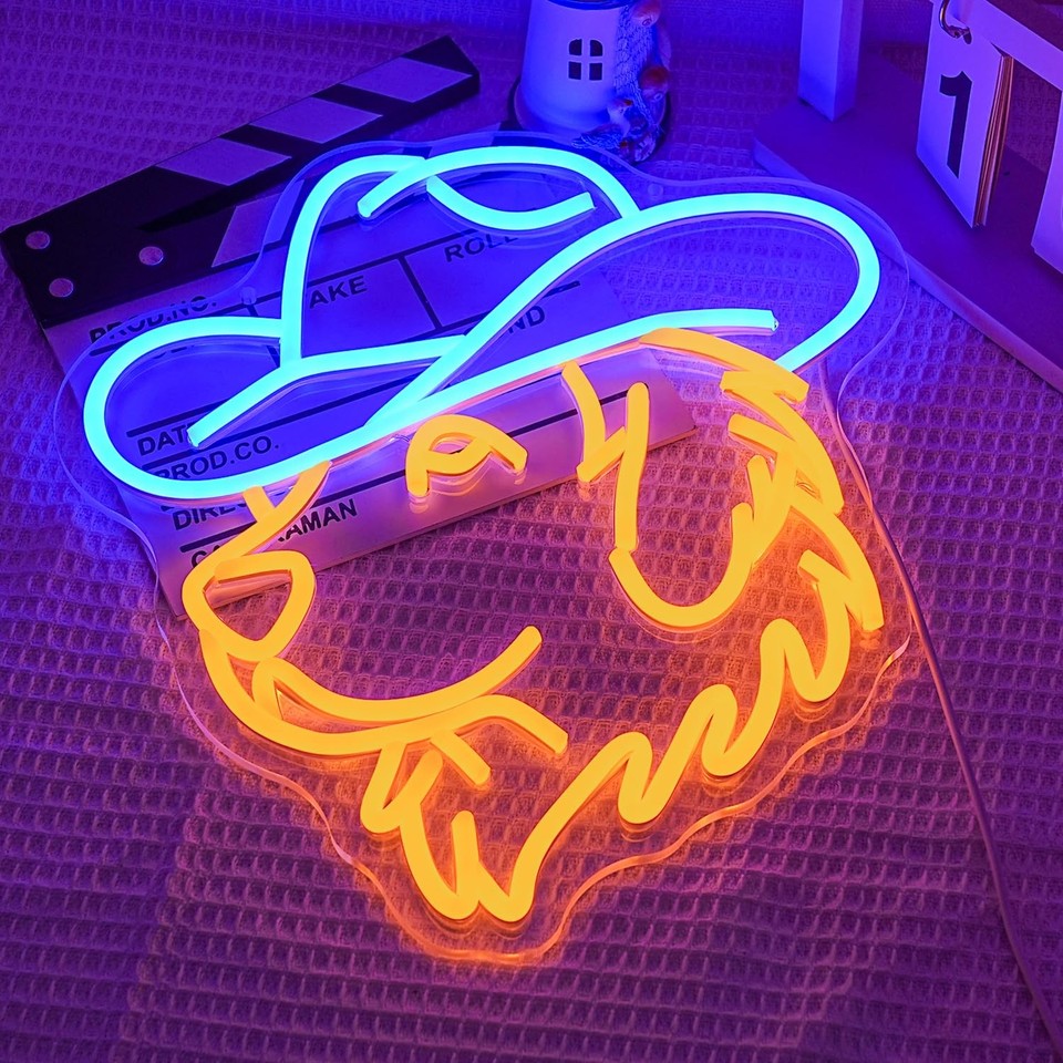 Golden Retriever Neon Sign for Wall Decor Dog Neon Light Cowboy LED ...