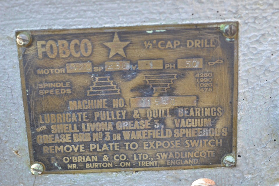 Fobco Star Bench Drill, 240 Volt Single Phase. | eBay UK