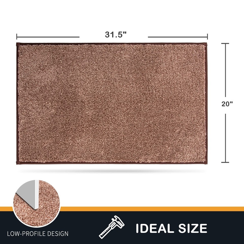 PURRUGS Dirt Trapper Door Mat 20" x 31.5", Non-Slip Machine Washable ...