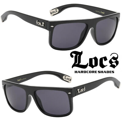 Locs Oversize Gangster Glasses Men Dark Lens Flat Top Large Black OG ...
