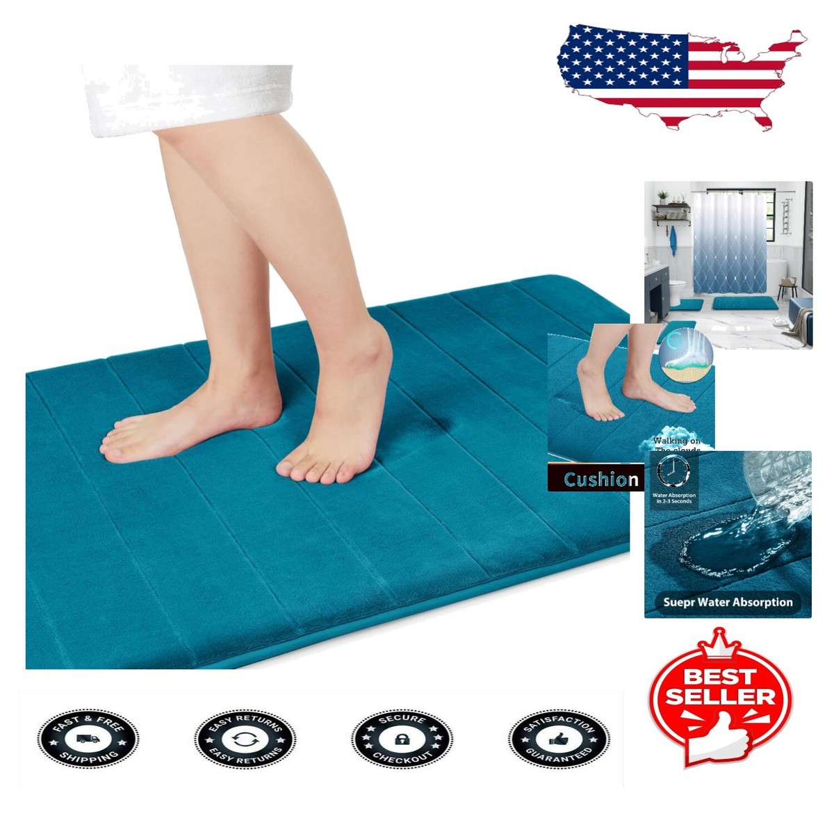 Cloud Step Memory Foam Rugs Plush Play Mat Australia Ivory Memory