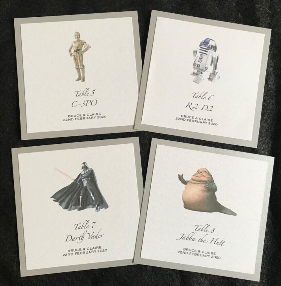 Star Wars Table Numbers, Star Wars Wedding Table Signs, May the Force ...