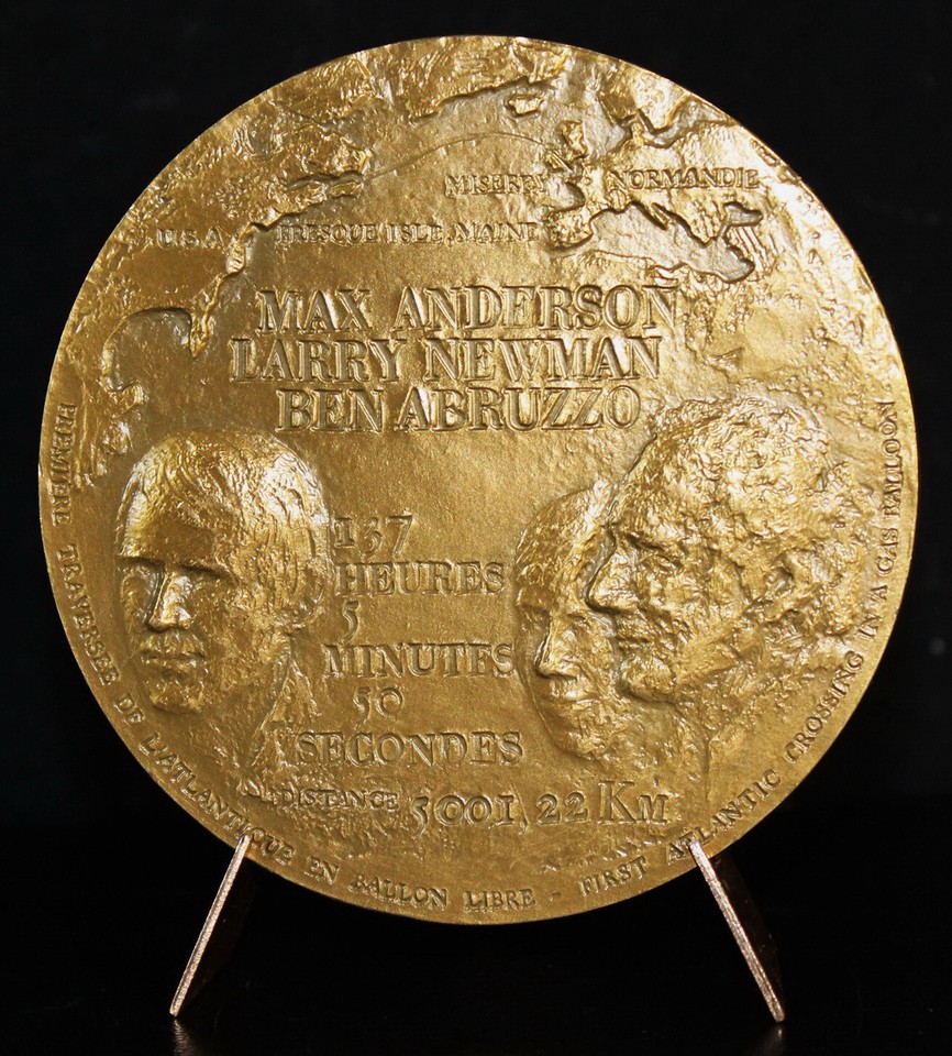 Medal Crossing Atlantic Balloon Double II Eagle Abruzzo Anderson Newman ...