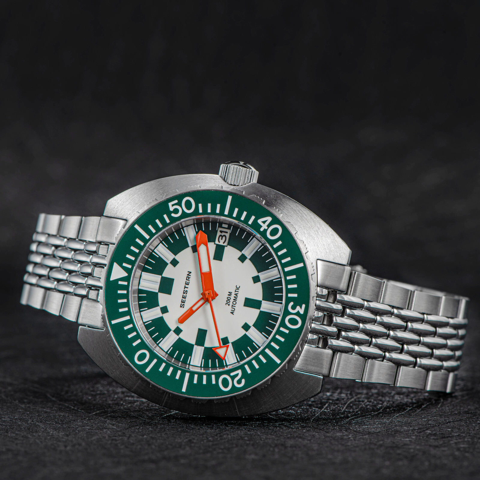 Seestern LUME DIAL S406-2.01 42MM Ceramic Bezel 200m DIVER'S Mens Watch ...