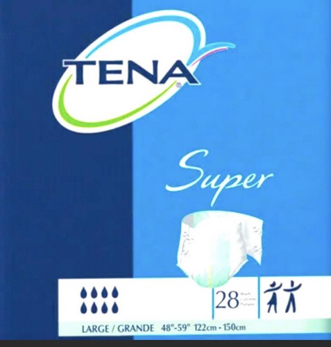 Tena Super Absorbent Size Large-Grand 48”-59” Waist Briefs Unisex 28 ...