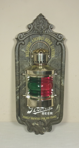 Vintage STROH'S Lighted Nautical Beer Sign (70s) Lantern GREAT SHAPE ...