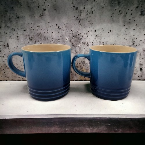2 Le Creuset Stoneware Tea Coffee Mug Azure Blue | eBay
