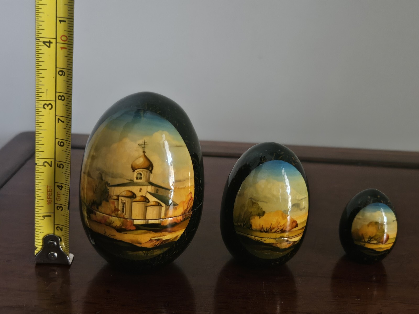 Rare Russian Hand Painted Lacquer Egg 3pcs | eBay