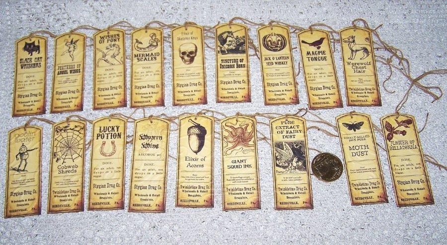 18~Halloween~Fantasy~Magic~Potion~Witch's Brew~Linen Cardstock~Gift ...