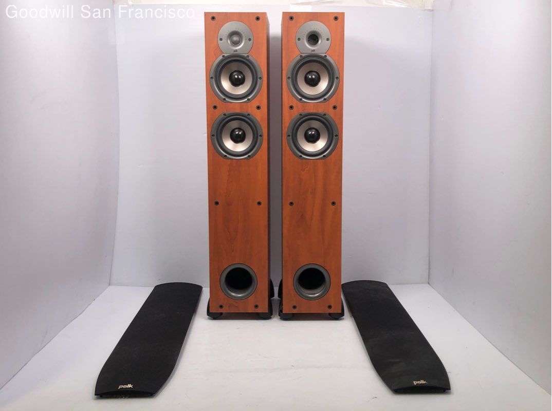 Pair Of Polk Monitor 55T 2-Way Floorstanding Loudspeakers Cherry | eBay