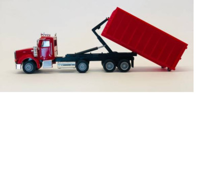 Peterbilt 367 Roll-Off Dump w RED Dump Box Promotex 1/87 HO Scale 6605 ...