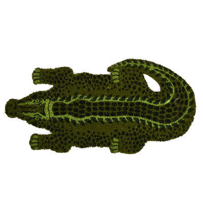 Crocodile Welcome Mat Large Coir Anti Slip PVC Back Indoor Doormat 77cm ...