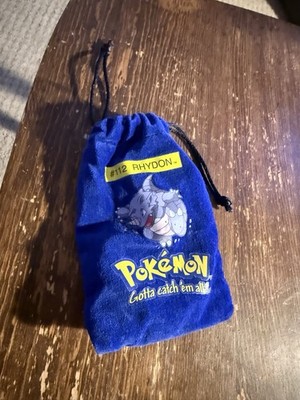 Vintage Pokemon #112 RHYDON BLUE Marble Collector Bag / Pouch WITH 10 ...