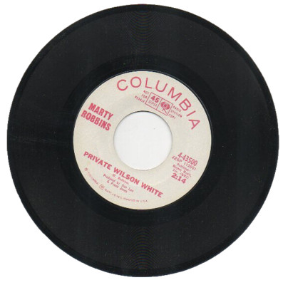 MARTY ROBBINS 45 RPM Promo Record PRIVATE WILSON WHITE / COUNT ME OUT ...