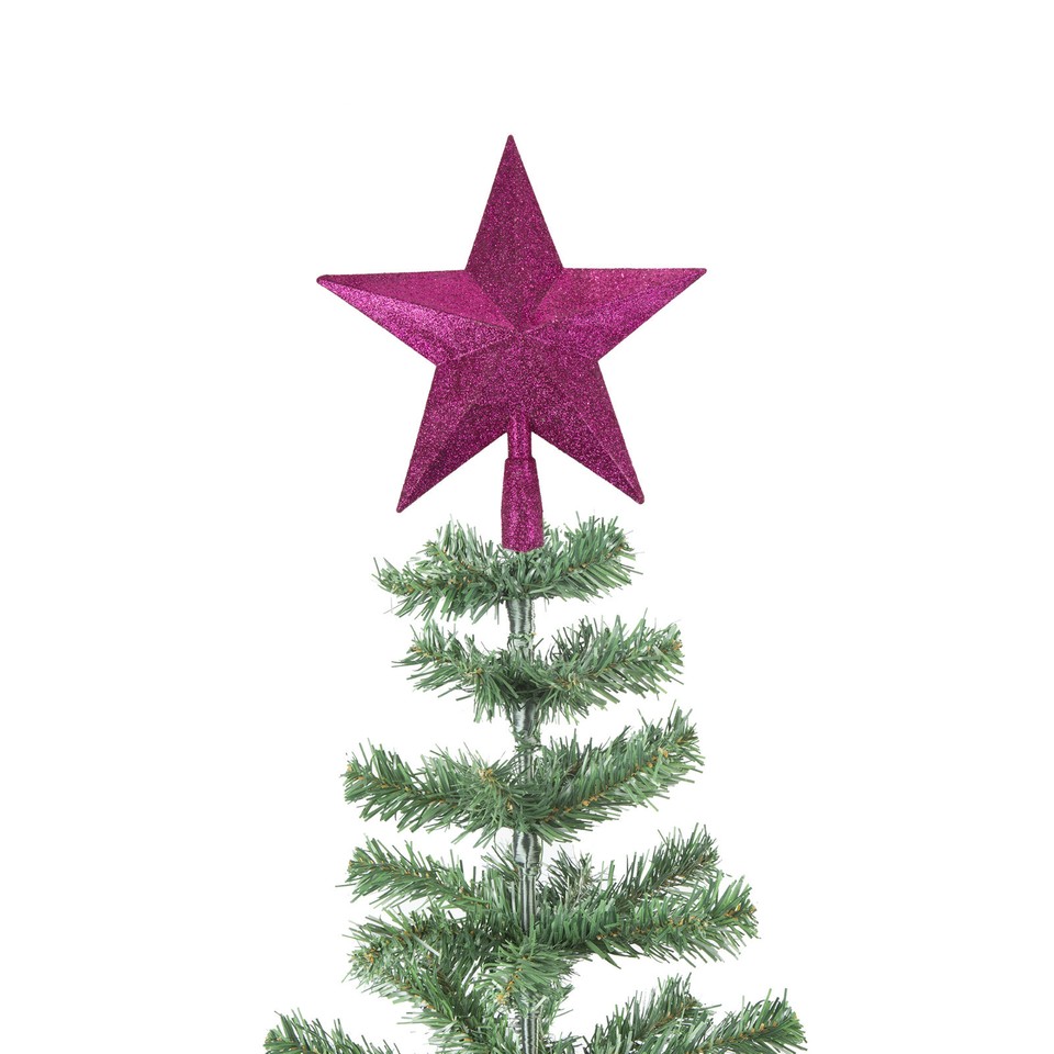 3D Glitter Star Christmas Tree Topper Decoration in Gold Black White ...