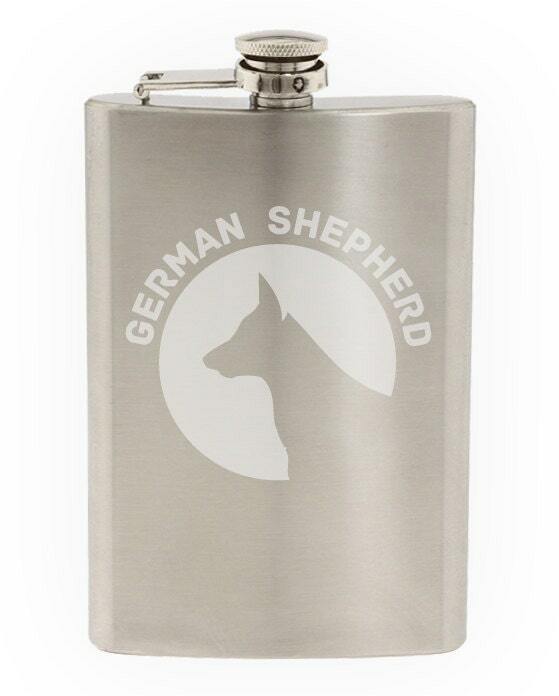 German Shepherd Dog Breed Pride Etched Hip Flask 8oz | eBay