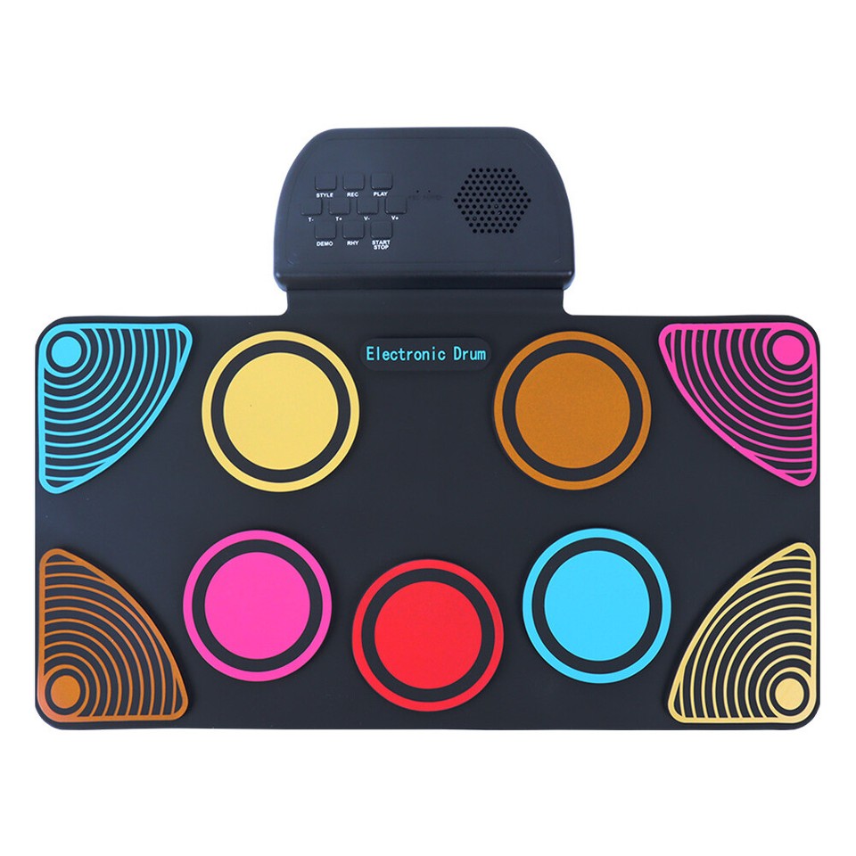 Electronic Drum Set 9 Pads Roll-Up Drum Practice Pad Electric Drum Pad ...