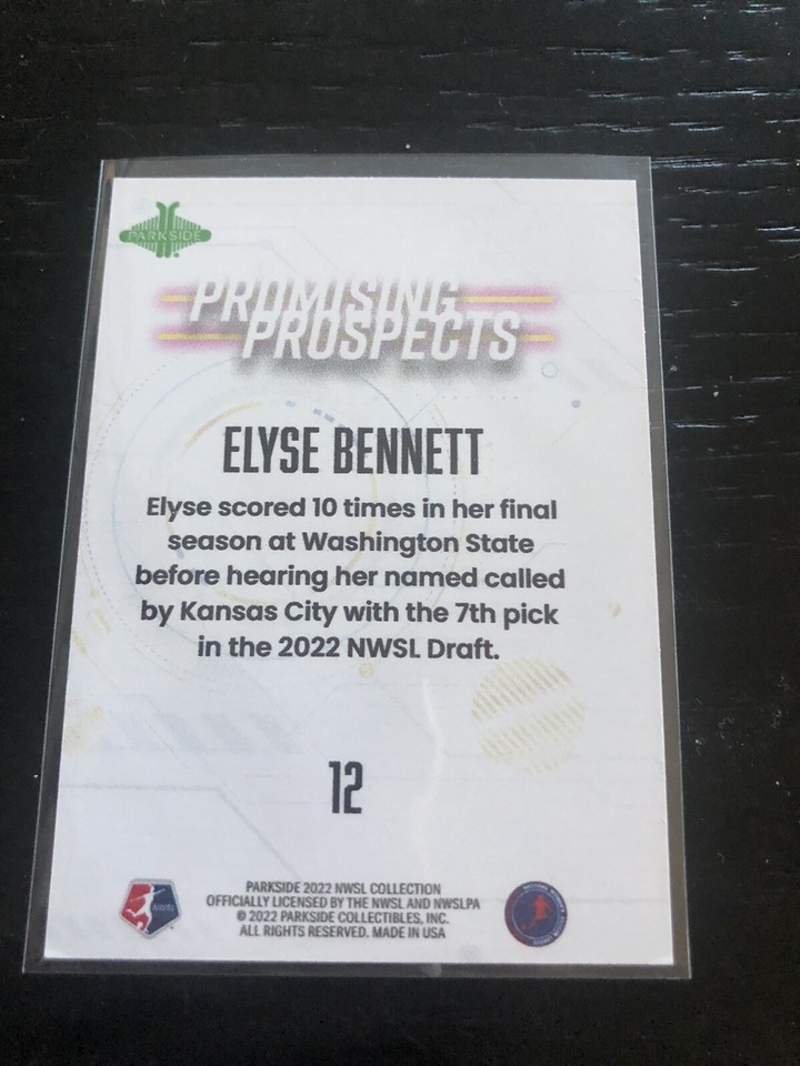 Elyse Bennett 2022 Kansas City Current Promising Prospects Card #12 | eBay