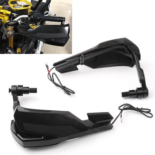 2x Dirt Bike Handlebar Handguards Protector w/ LED Turn Signal Lights ...