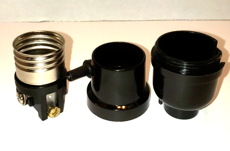 3-WAY TURN KNOB PHENOLIC LAMP SOCKET WITH LARGE 1/2" HOLE LAMP PART NEW ...