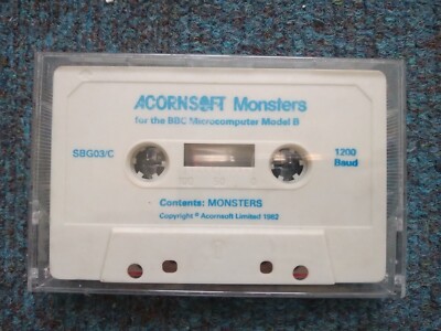Monsters cassette tape by Acornsoft for the BBC Micro computer | eBay UK