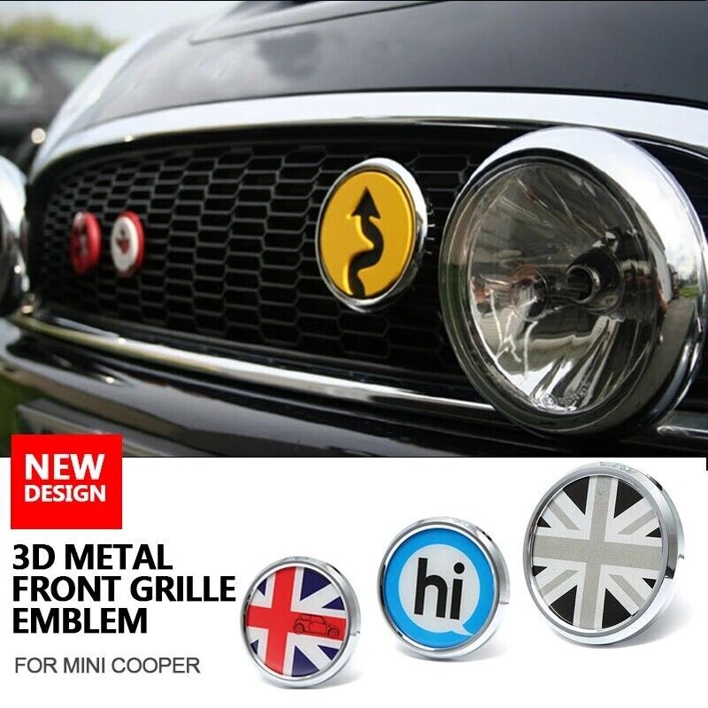 For MINI Cooper JCW Accessory Metal 3D Union Jack Front Grill Hood ...