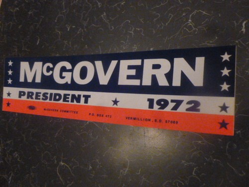 George McGovern Presidential Campaign Bumper Sticker Decal President ...
