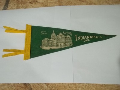 State Capitol Indianapolis Indiana Advertising Souvenir Old Felt ...