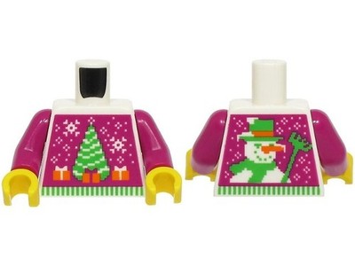 LEGO Torso Body For Minifigure Xmas Jumper Snowman & Christmas Tree ...