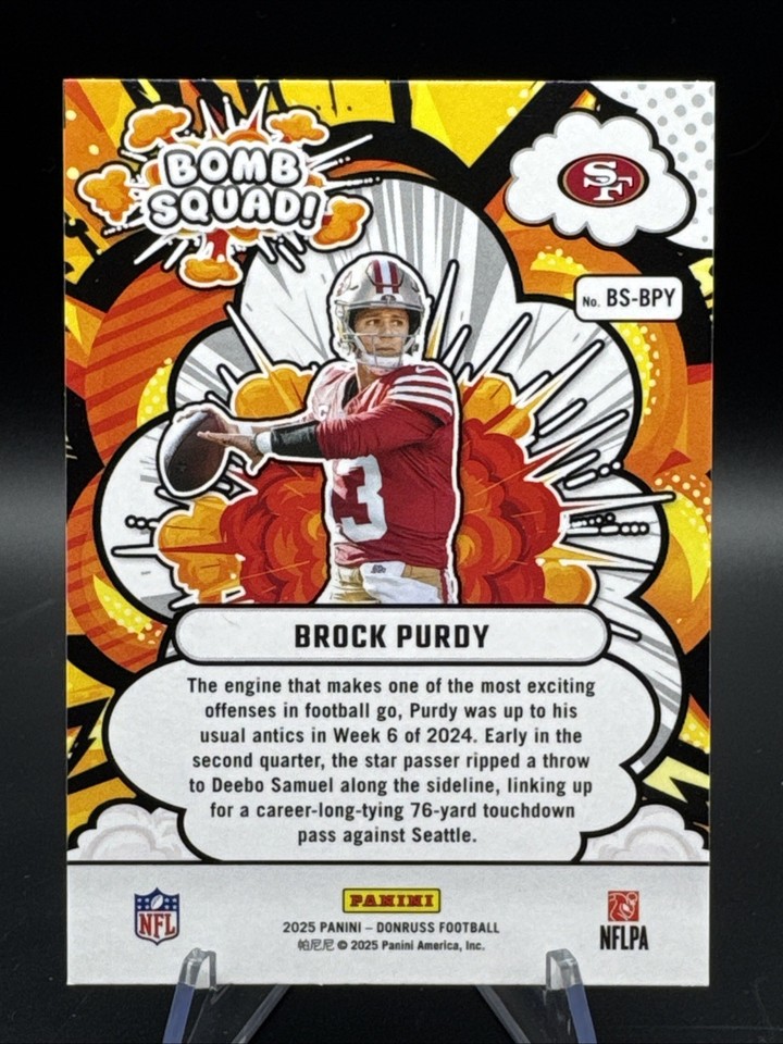 2025 Panini Donruss Football Bomb Squad Brock Purdy #BS-BPY 49ers | eBay