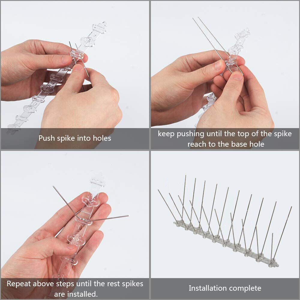 10M 5M Pigeon Bird Spikes Metal Wall Fence Deterrent Anti Perch Control ...