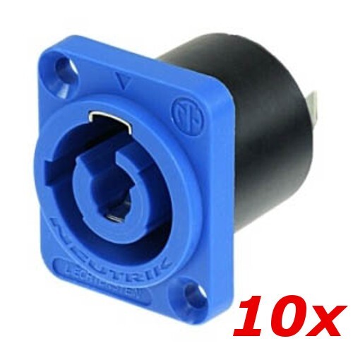 10 Pack Neutrik NAC3MPA-1 PowerCON "IN" Chassis Panel Mount Power ...