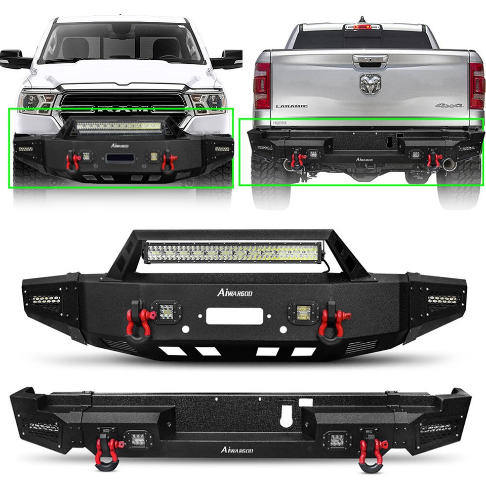 Front and Rear Bumper For 2019-2020-2021-2022 Dodge RAM 1500 w/Winch ...