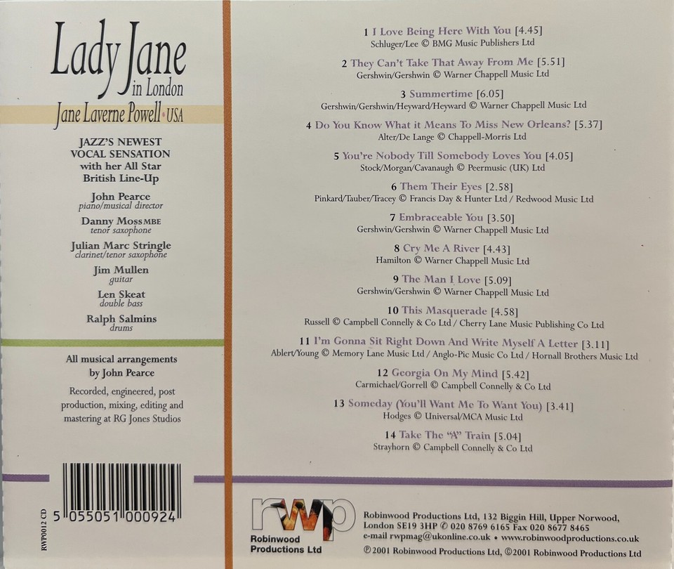 J.L. Powell With Her All Star British Line-up: Lady Jane In London (CD ...