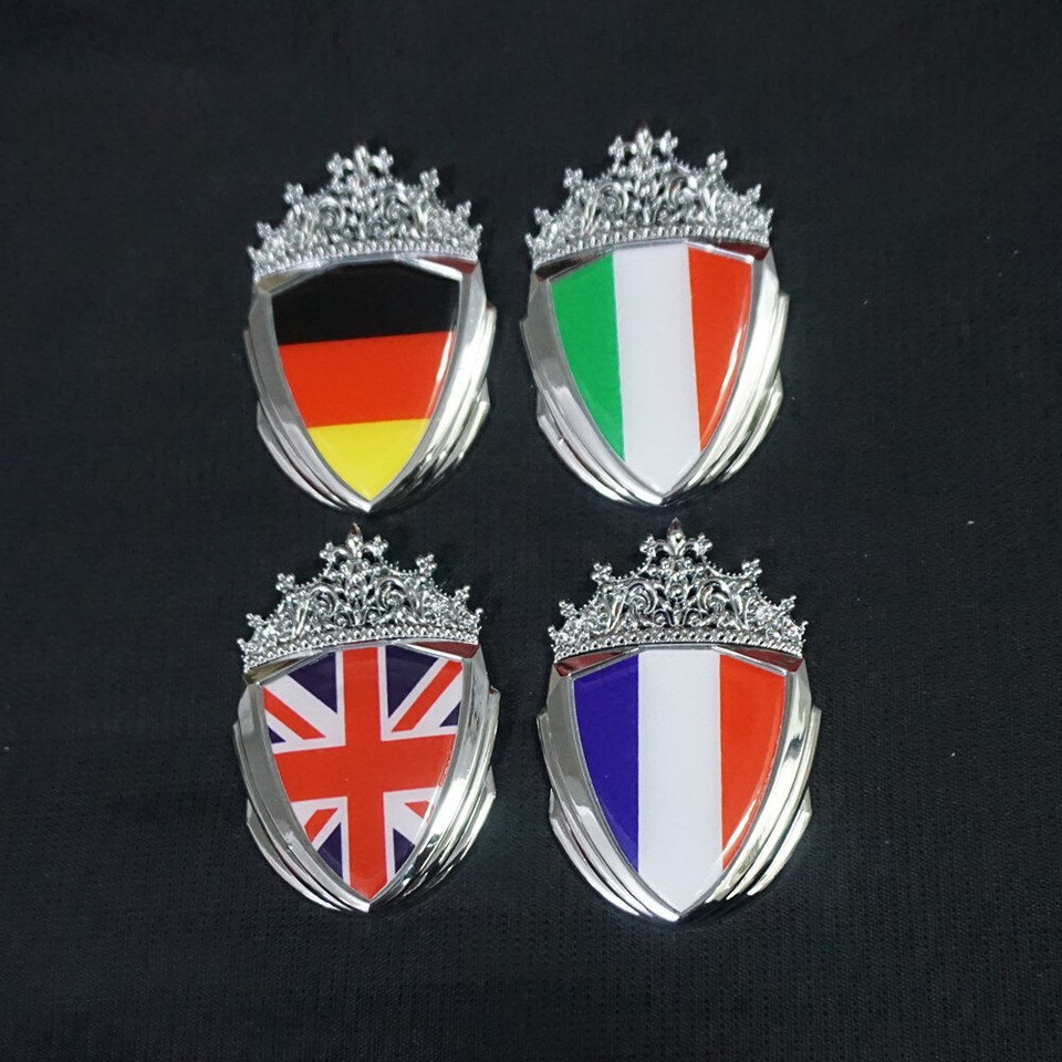 2 Pairs of Colorful ENGLAND Flag Metal Sticker Emblem Badge Decal UK ...