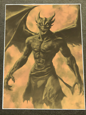 Fearsome Demon with Bat Wings and Razor Teeth Poster 18x24in | eBay