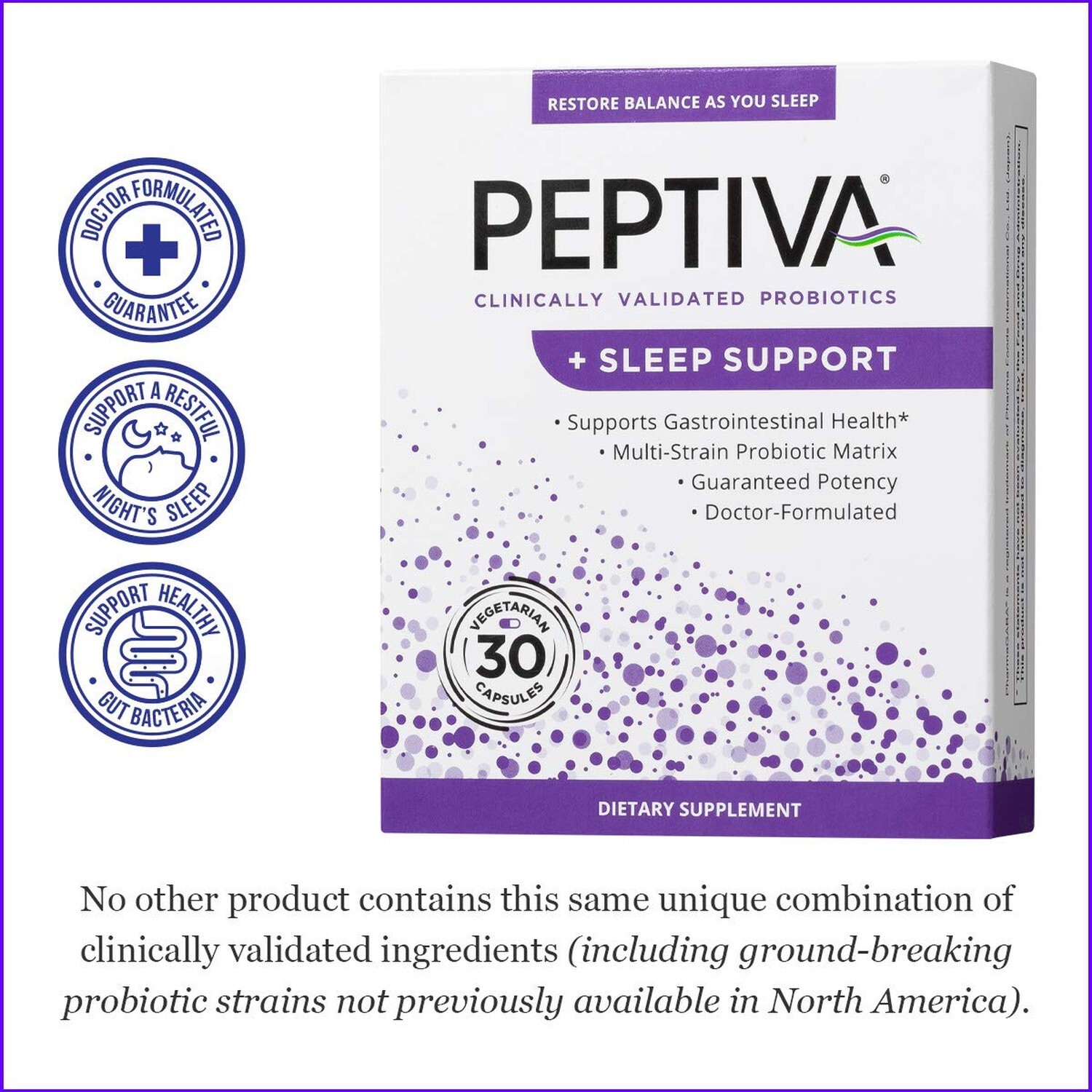 Peptiva 26 Billion CFU Probiotic and Sleep Support - Clinically ...