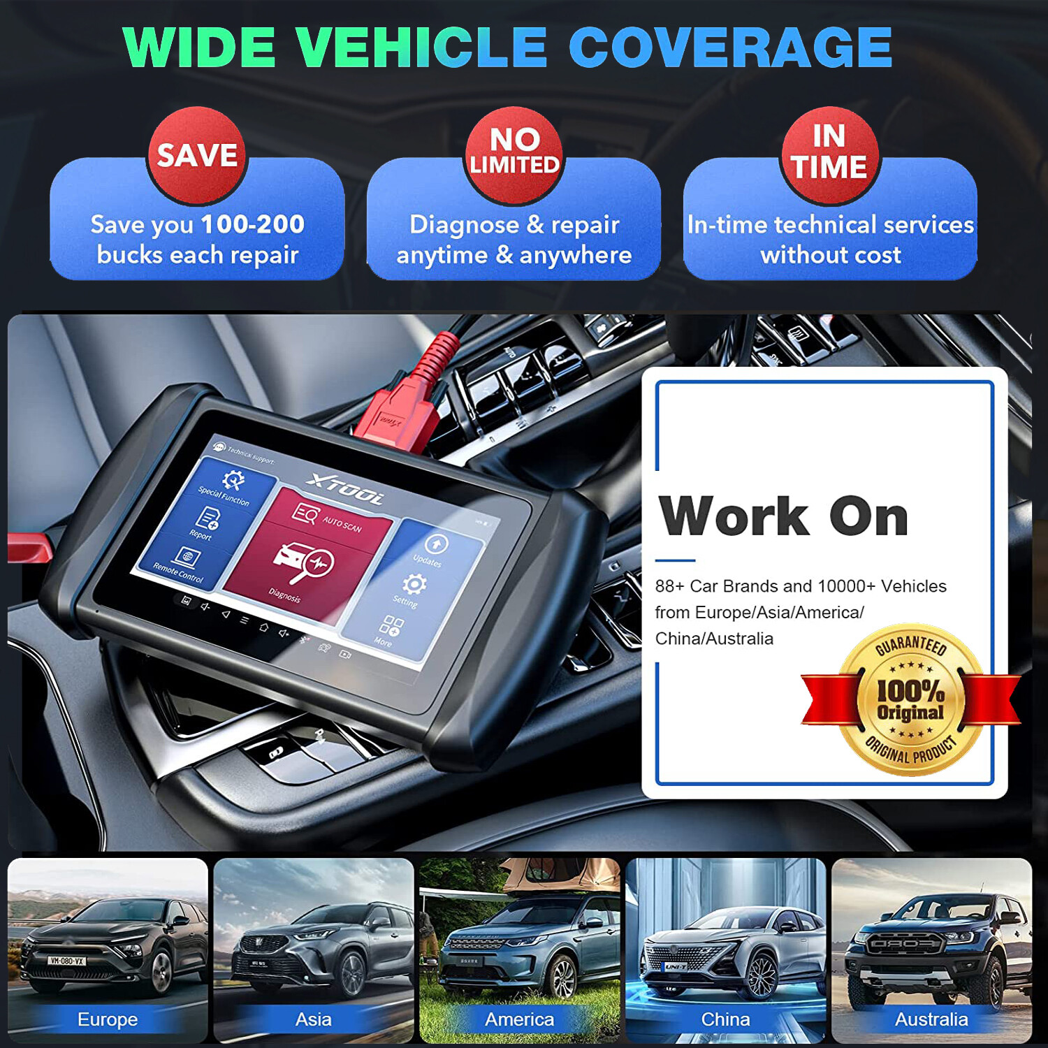 XTOOL IP616 Automotive All System OBD2 Scanner Diagnostic Tool CANFD ...