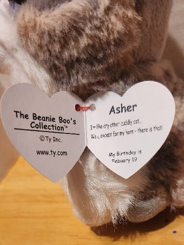 Ty Beanie Boos 36306 Asher The Grey Cat With Horn Boo Regular for sale ...