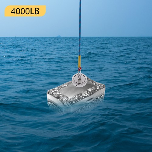 4000LBS Strong Pulling Force Double Sided Magnet Fishing Kit with Rope ...