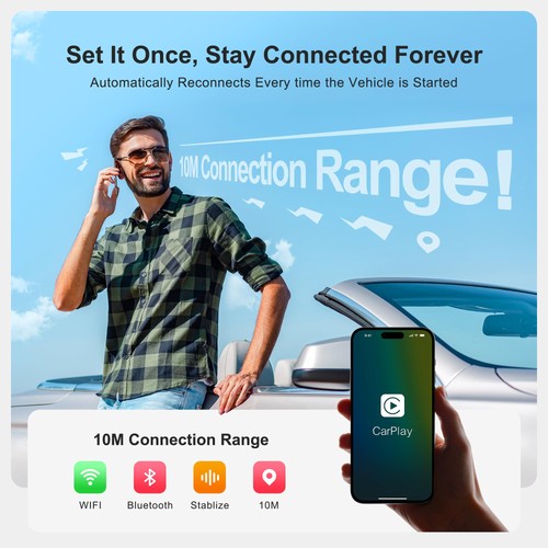 AI Box Wireless CarPlay & Auto Adapter - Plug & Play, Dual-Band WiFi ...