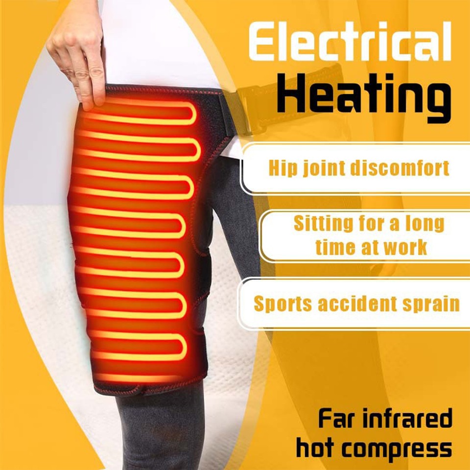 Electric Heated Hip Brace Hot Compress Hip Groin Thigh Support Wrap ...