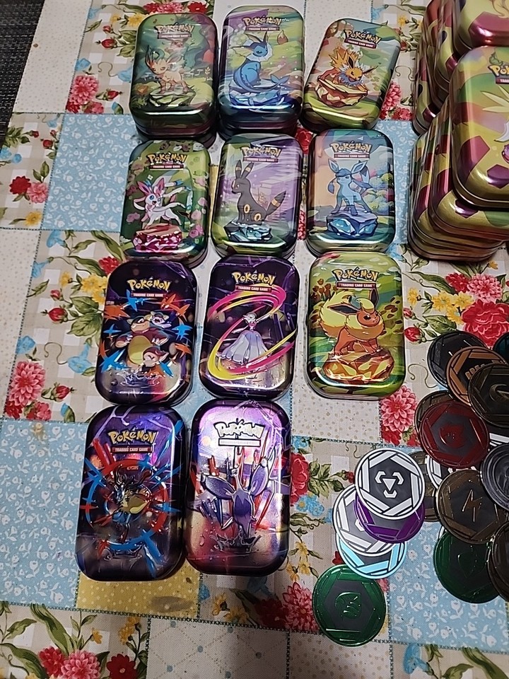 62× Pokemon 151 Mini Tins & Prismatic Mini Tins & Coins Empty *NO CARDS ...