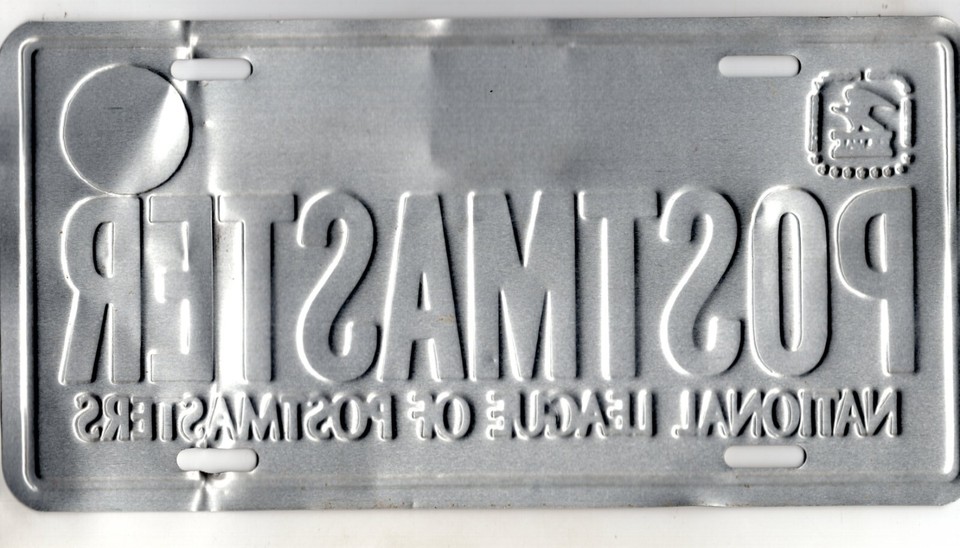 USPS National League of Postmasters ~ Metal License Plate ~Postmaster U ...