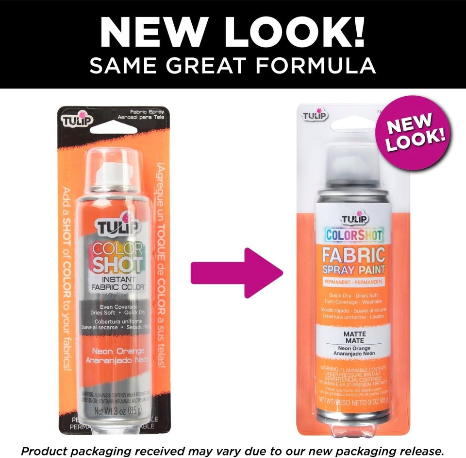 Tulip Color Shot Instant Fabric Spray Paint, 3 oz Black, Select Your ...