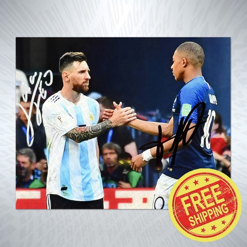 Lionel Messi Kylian Mbappe Autograph Reprint Signed 8x10 Photo ...
